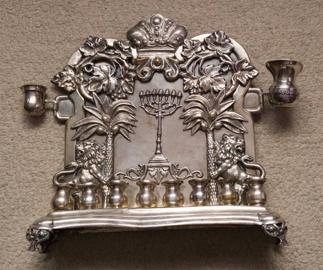 Extremely Rare Jewish Silver Hanukkah Lamp Auction