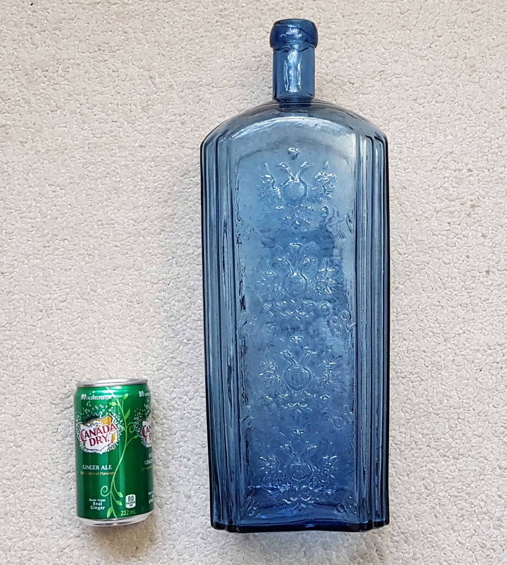 Large Antique Russian Glass Vodka Bottle, 1896 Auction