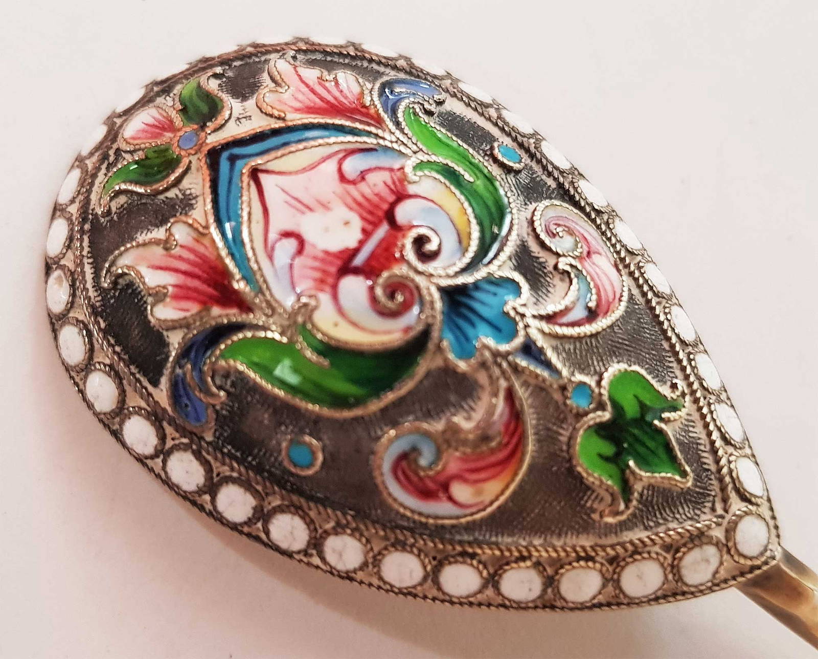 Buy Russian Silver Enamel Spoon | V.n. Collectible In Wa
