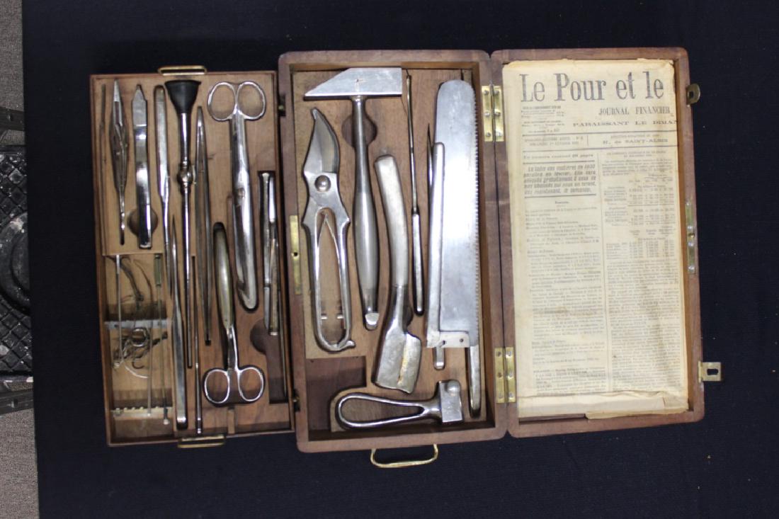 French Autopsy Kit in Wood Box