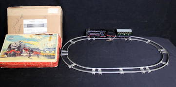 Vintage Tin Litho Wind Up Mechanical Train Set
