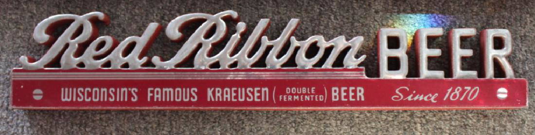 Red Ribbon Beer Sign