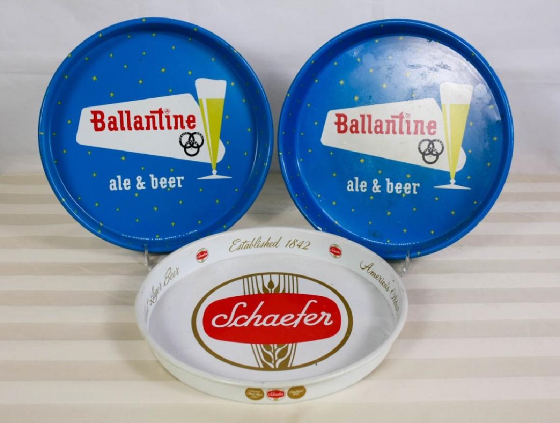 Ballantine & Schaefer Vintage Beer Trays (3)