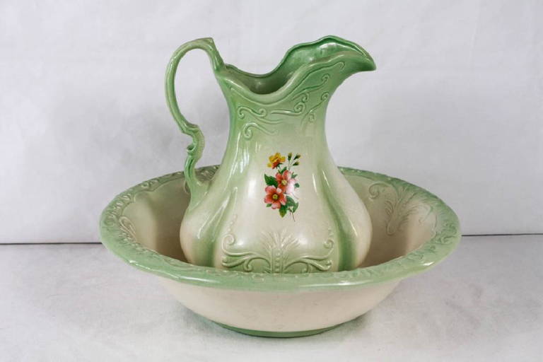 Ironstone England Pitcher & Bowl