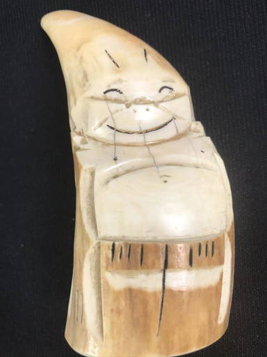 Inuit Carved Whale Tooth Billiken