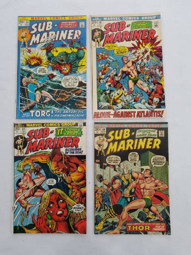 Marvel Sub Mariner #55 #56 #58 #59 Comic Books