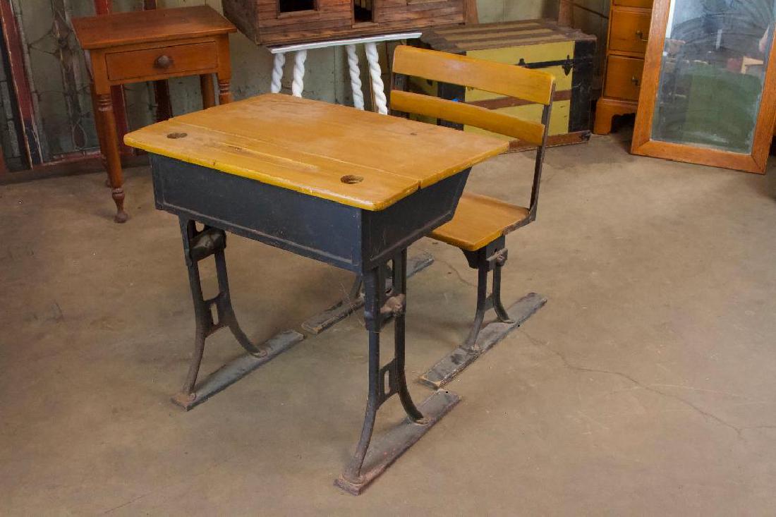 Vintage Childrens Desk With Chair