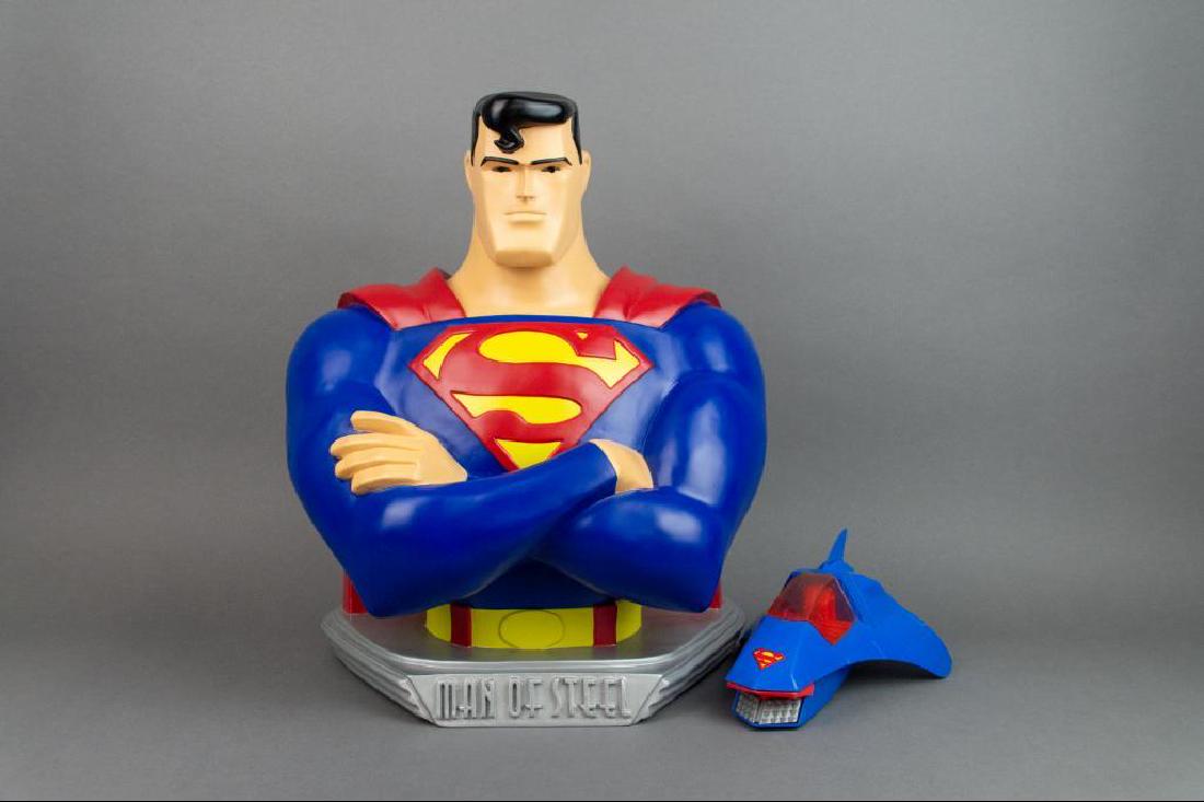 Warner Bros Studio Superman Bust And Spaceship