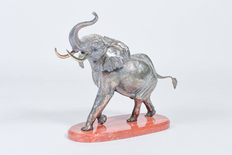 African Silver Model Of An Elephant David Schaefer
