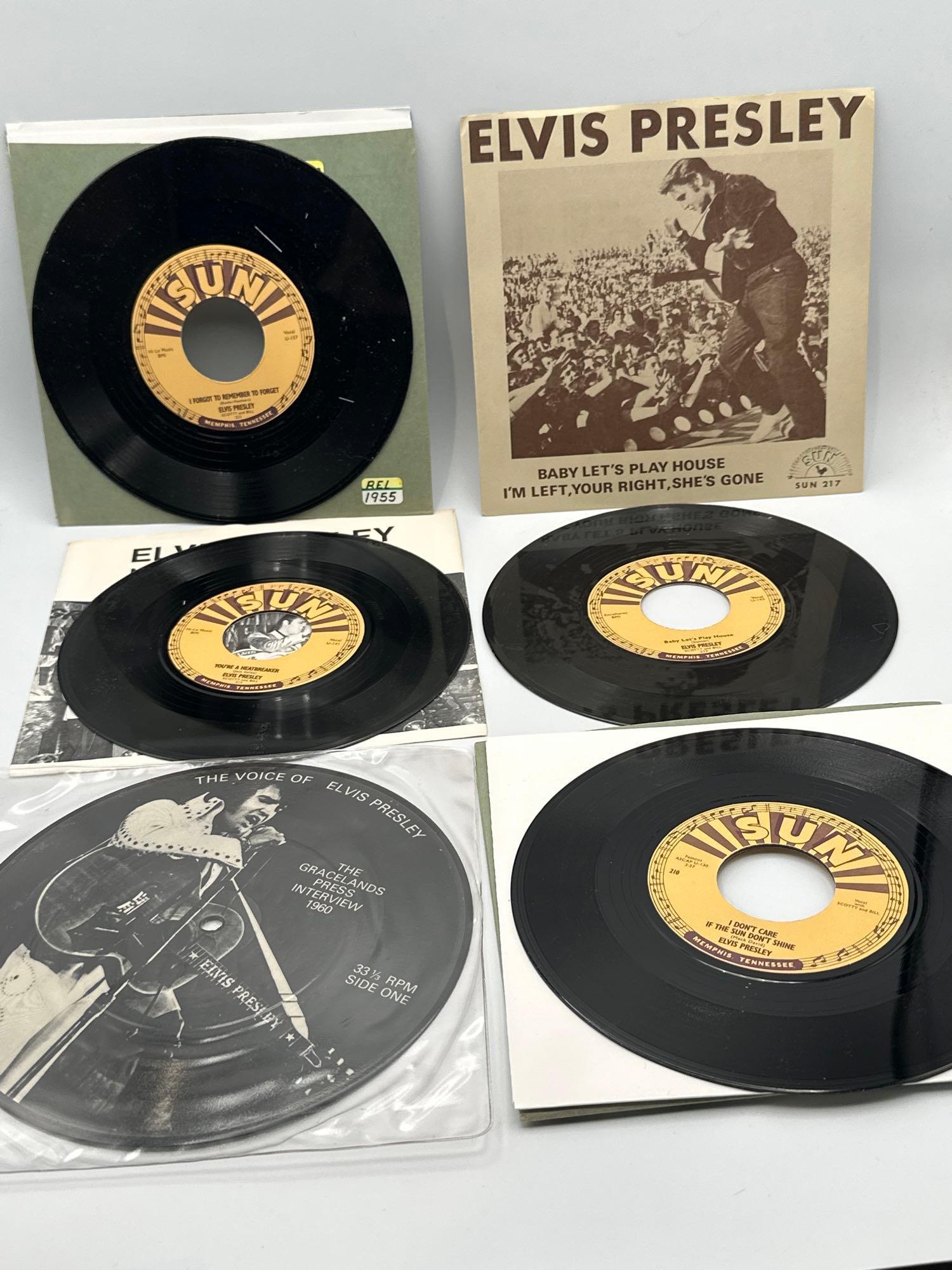 5 Elvis Presley 45rpm Records:
