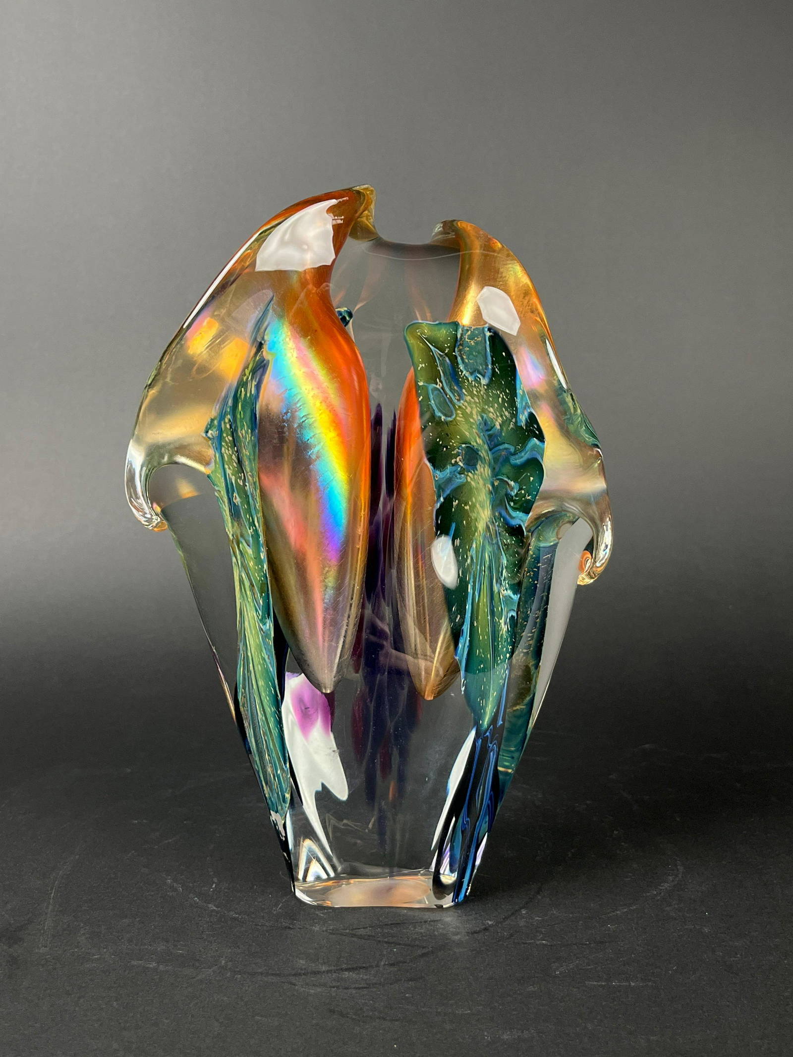 David Lotton Iridescent Art Glass Vase Auction