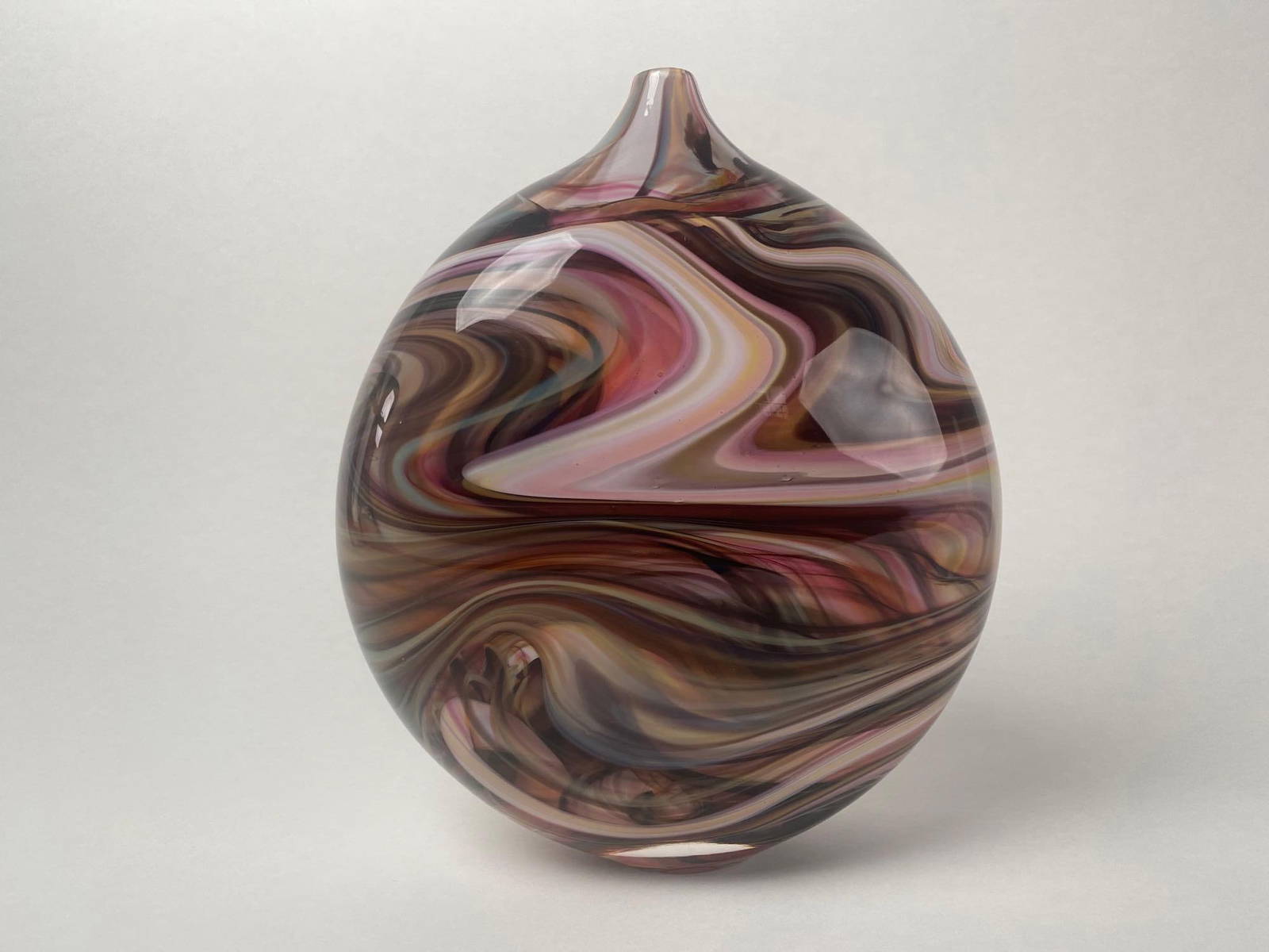 Hand-blown Art Glass Vase By Delish Glass Auction