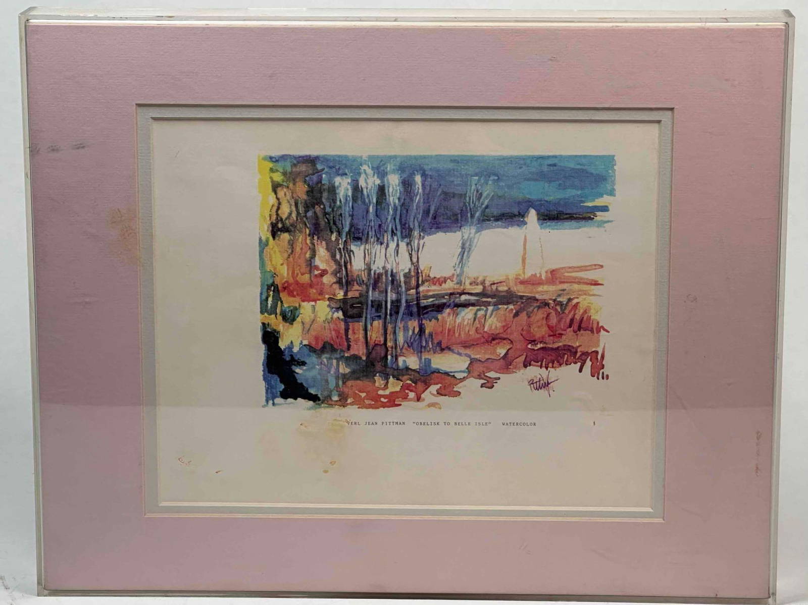 Watercolor Painting " Obelisk To Belle Isle " (verl Jean Pittman) Auction