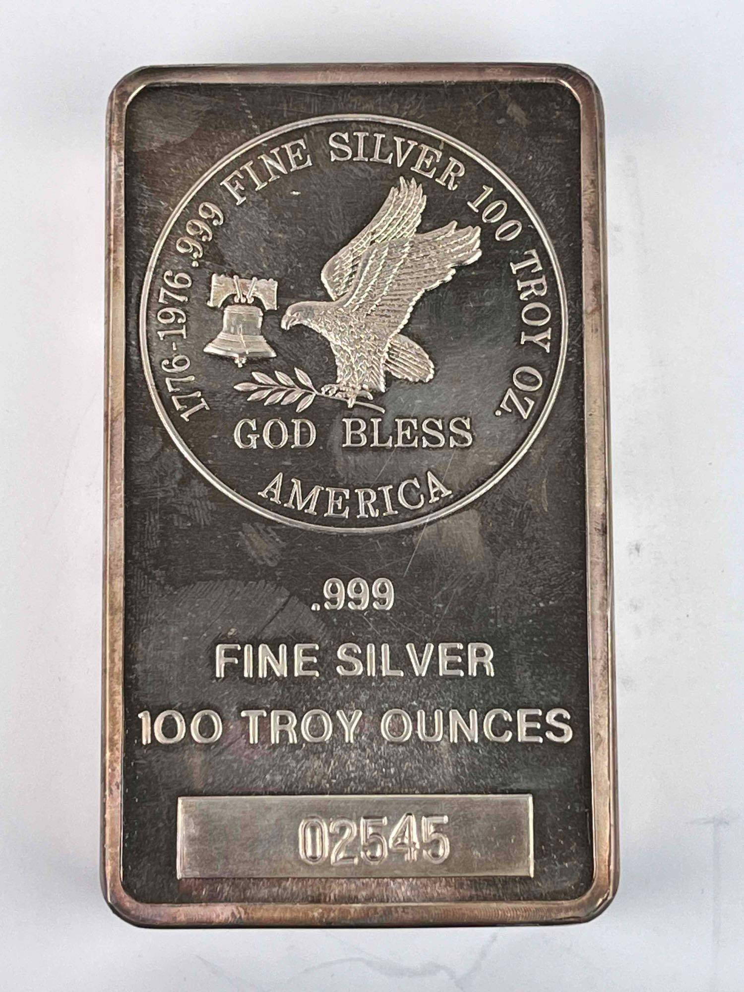 100 Oz Silver Tri-state Refining And Investment Ingot Bar Auction