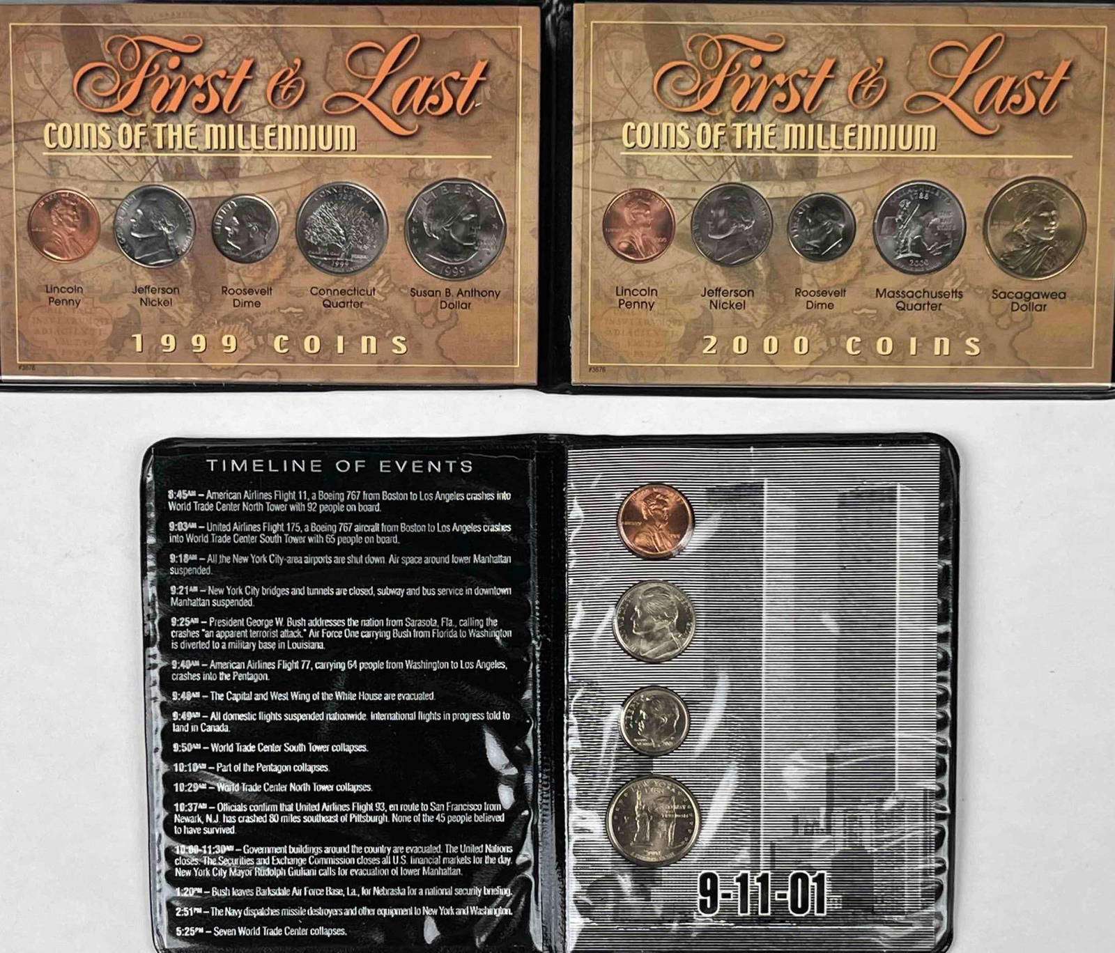Coins Of The Millennium 1999 - 2000 9/11 Coin Set Auction