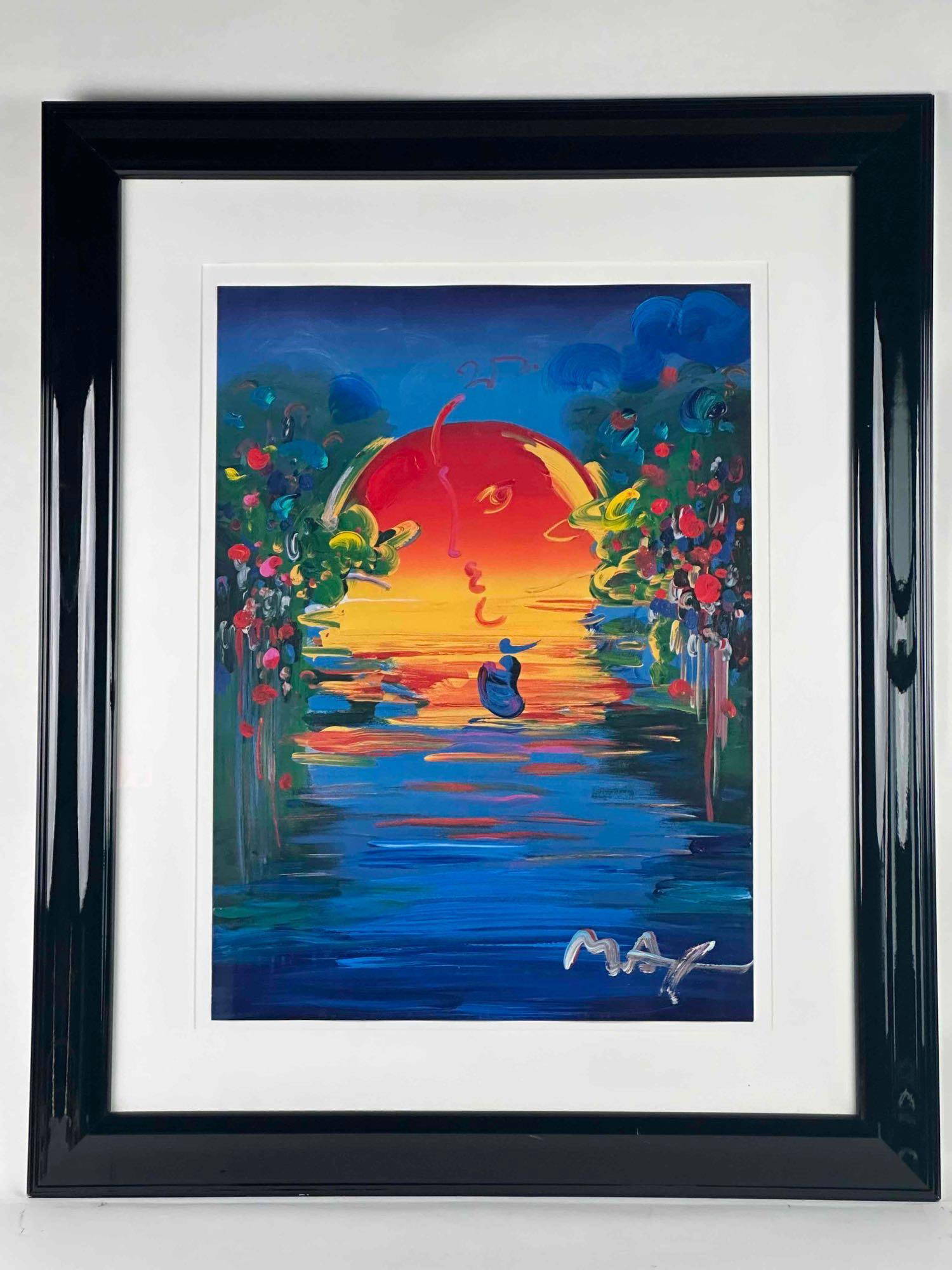 Peter Max "better World" Acrylic On Paper With Coa (circa 1996) Auction