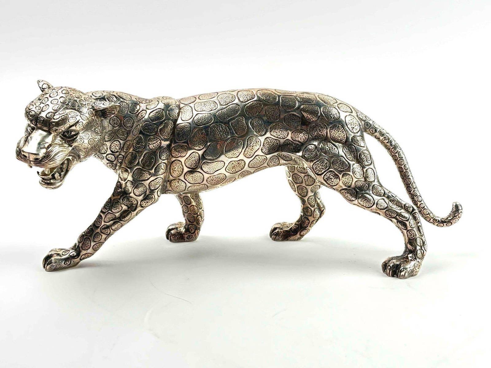 Italian Sterling Silver Leopard Statue Auction