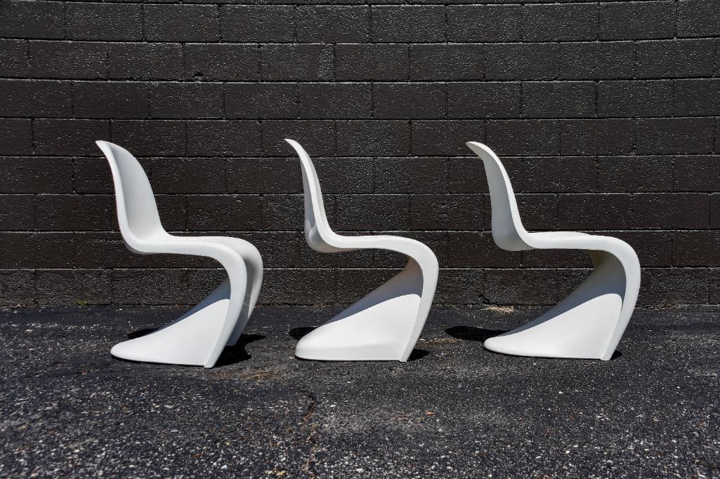 Three Verner Panton / Vitra Stacking Chairs Auction