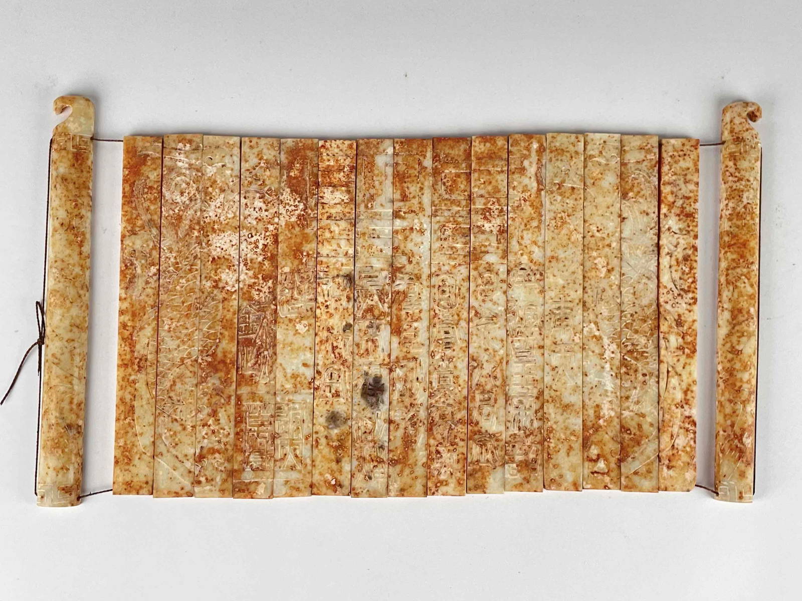 Chinese Jade Carved Slip Scroll With Inscription Auction