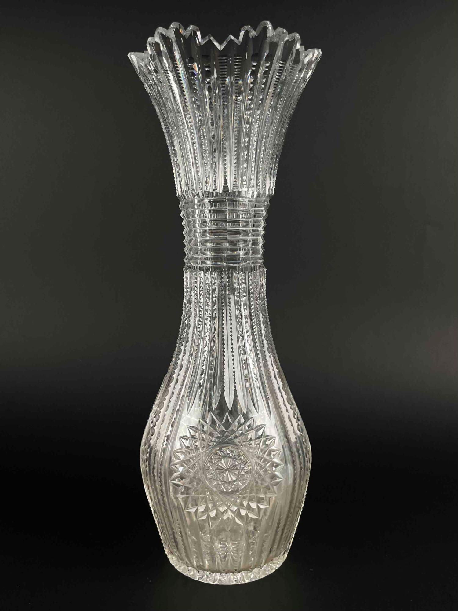 Brilliant Cut Crystal Flower Vase Auction