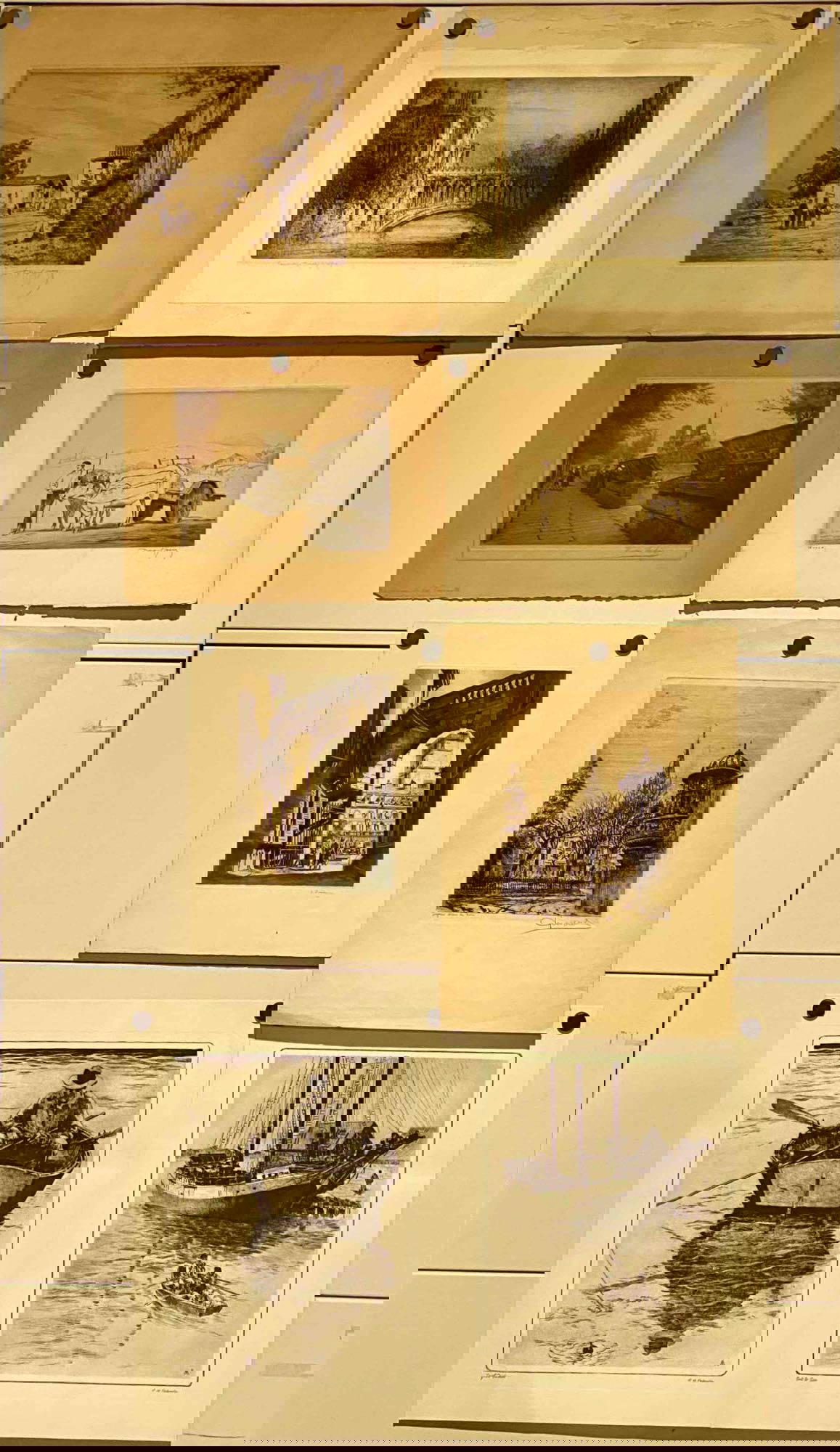 Eight Original Pencil Signed Etchings Includes Rh Palenske Auction