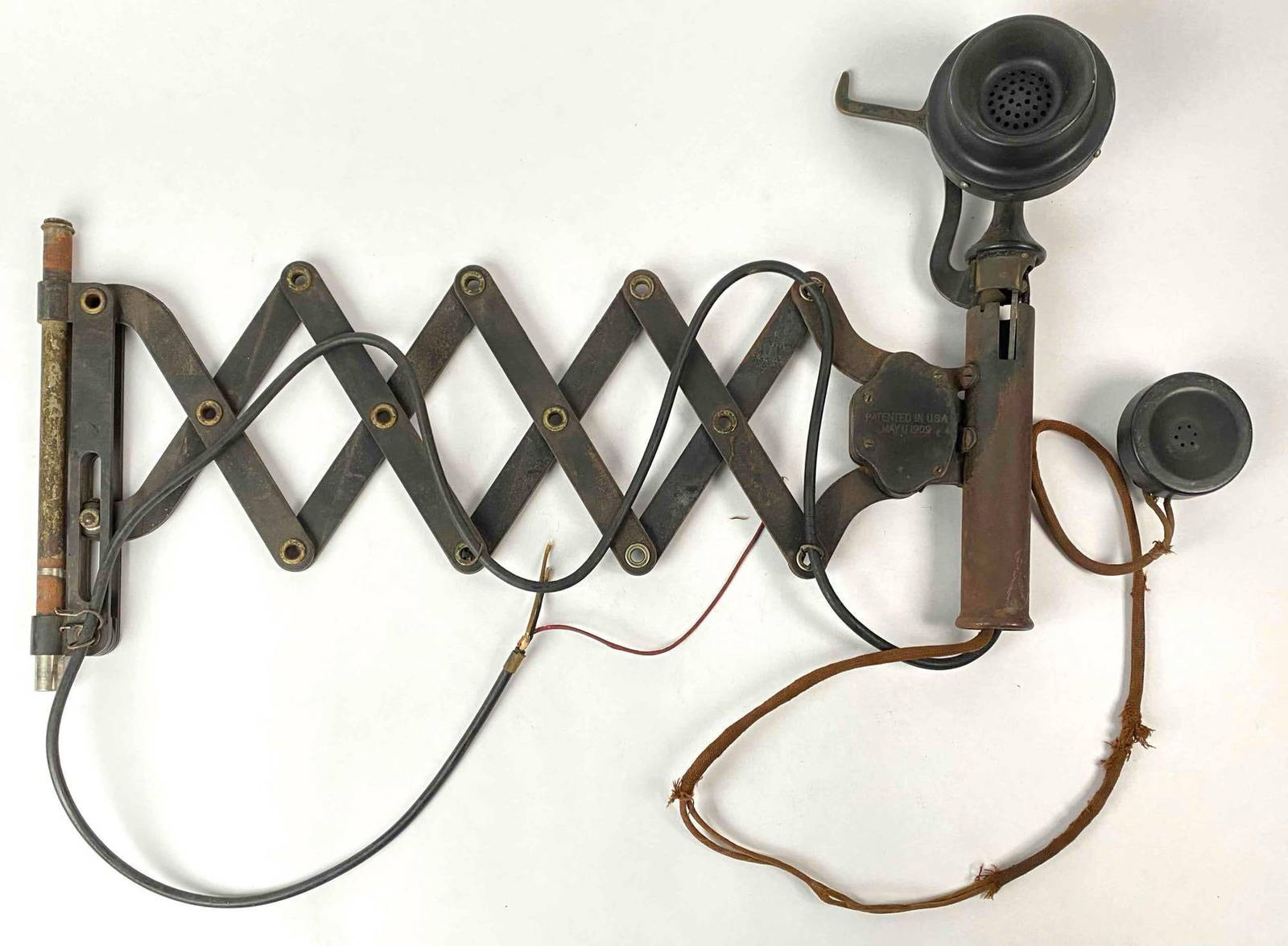 Railroad Extension Scissor Phone And Headset, 1909 Auction