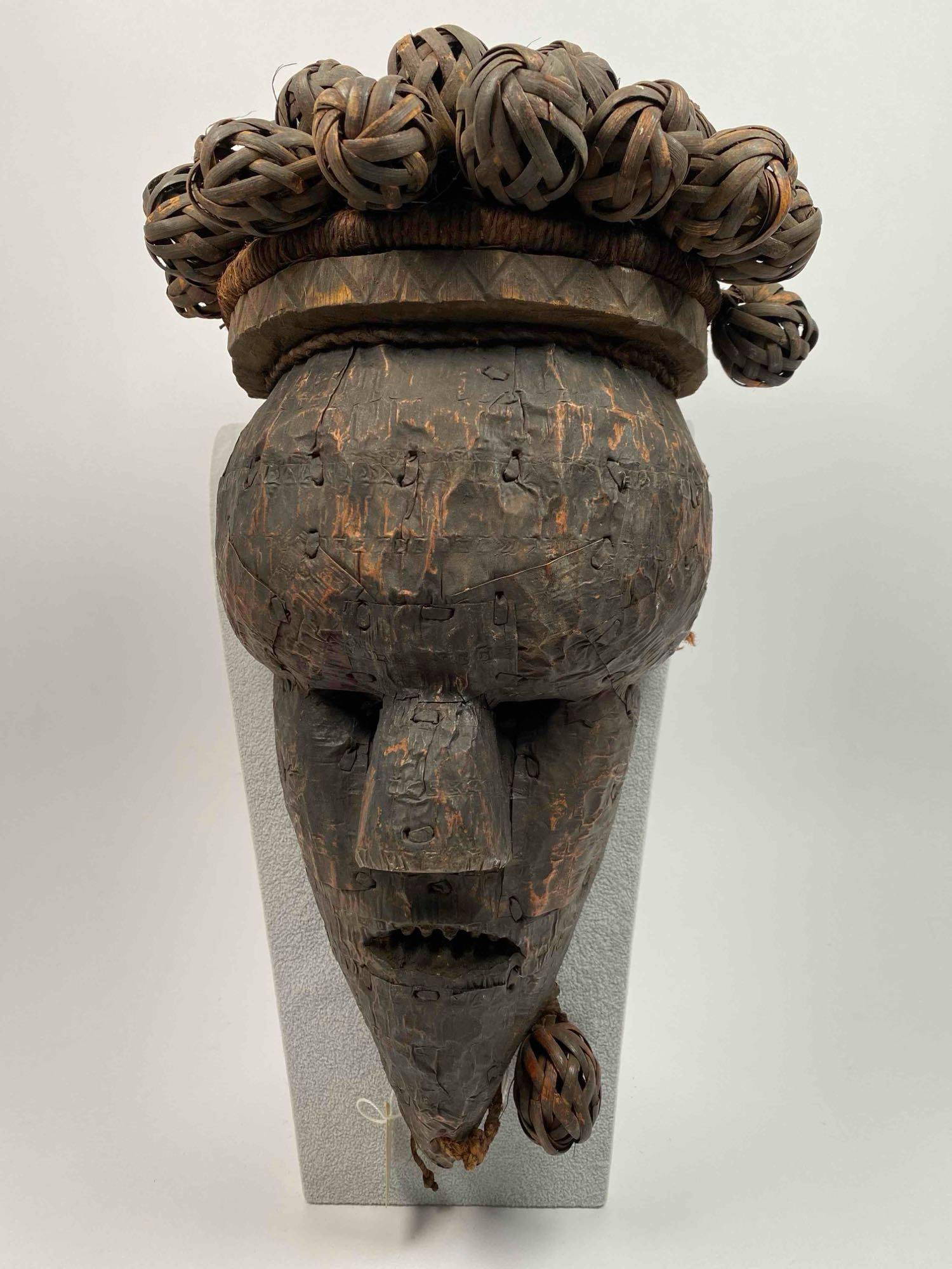 Carved Wooden Salampasu Mask With Woven Ornamentation Auction