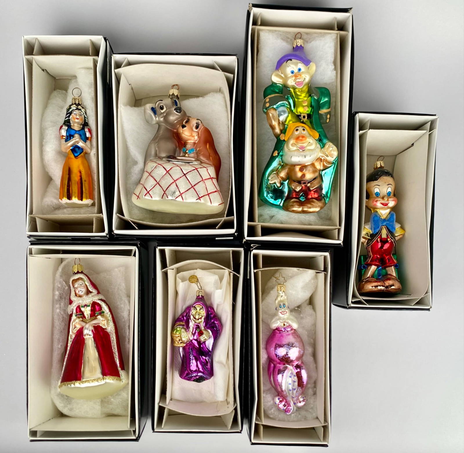 Set Of Disney Christopher Radko Christmas Ornaments (original Box) Auction