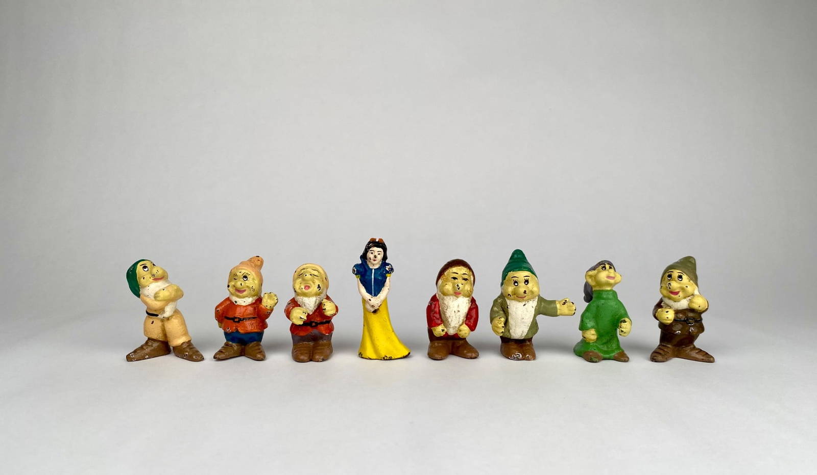 Disney Cast Iron Snow White And Seven Dwarfs Hand Painted Figurines ...