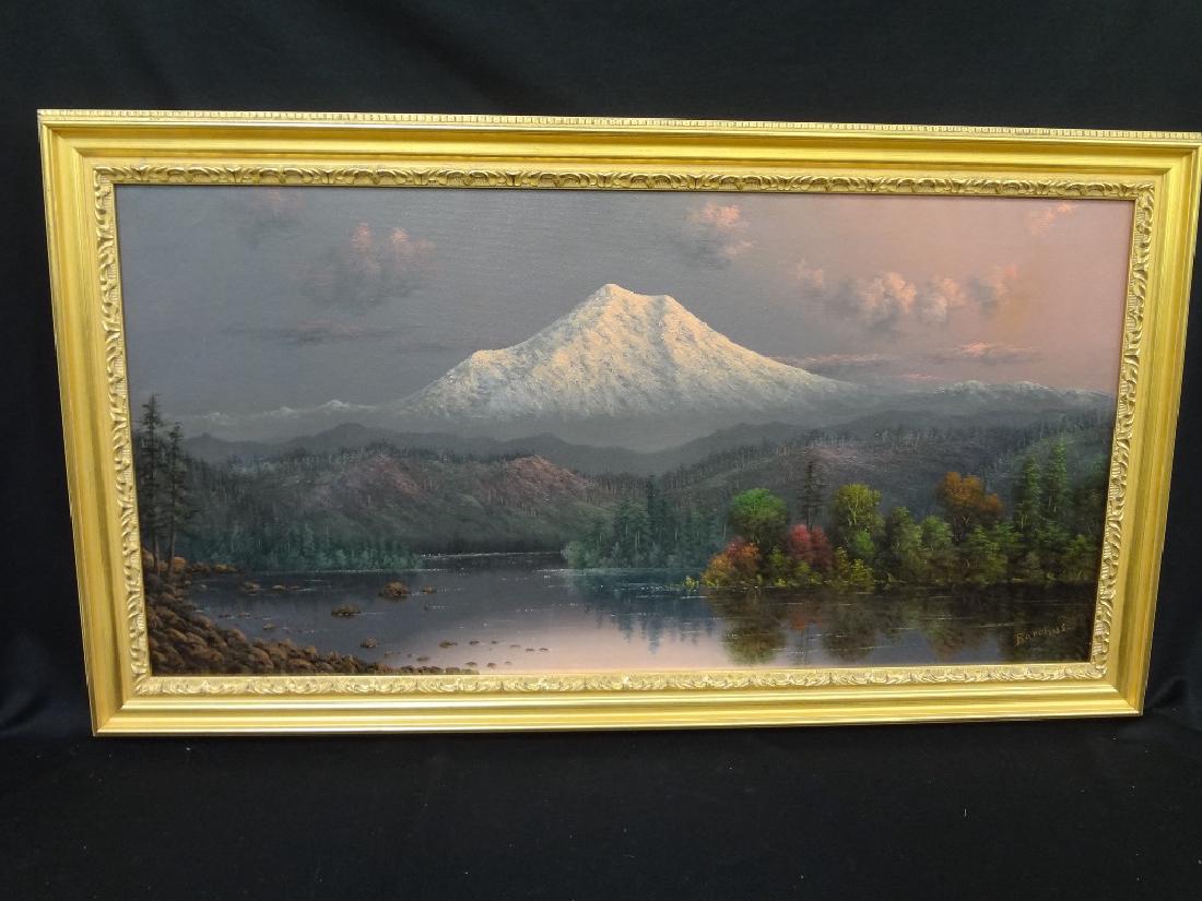 Eliza Barchus (1857-1959) Oil Painting Mt. Hood