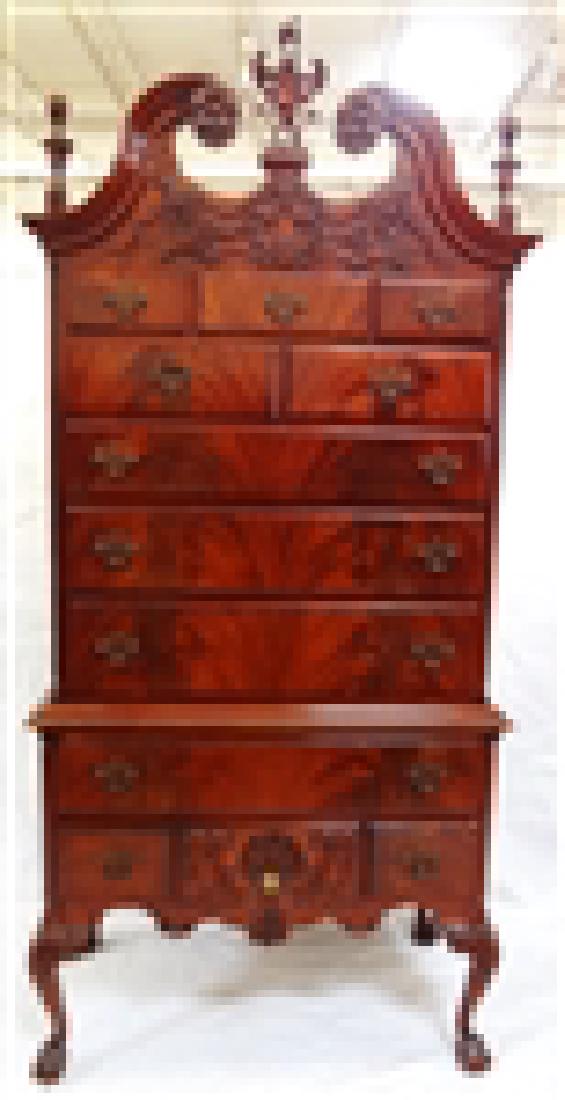 Philadelphia Chippendale Style Mahogany Highboy