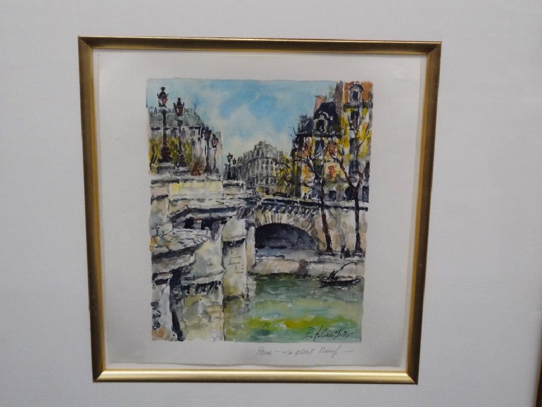 Pierre Cambier Watercolor Paris Lepont Neuf Signed