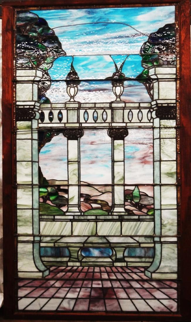 Magnificent Large Stained Glass Window Columns