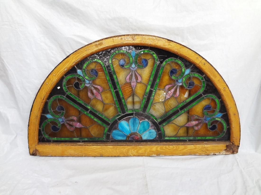 Half Moon Stained Glass Window