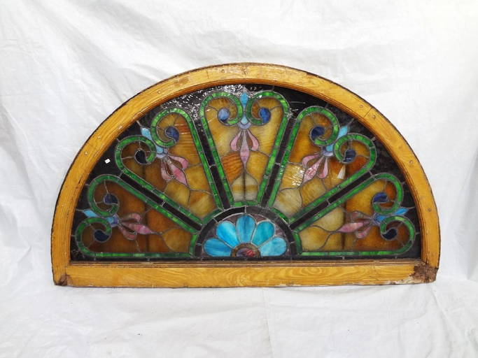 Half Moon Stained Glass Window