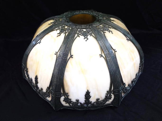Eight Panel Slag Glass Lamp Shade