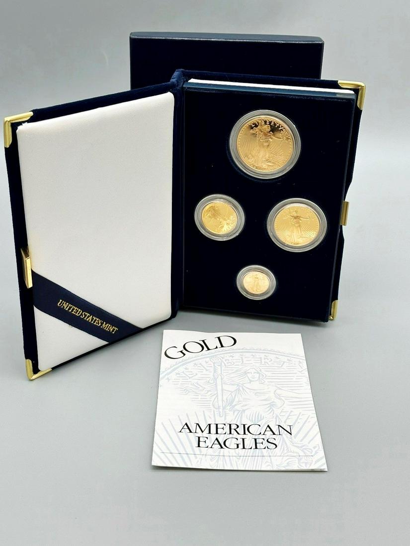 1995 Us Mint Gold American Eagle Four Coin Proof Set In Box With Coa