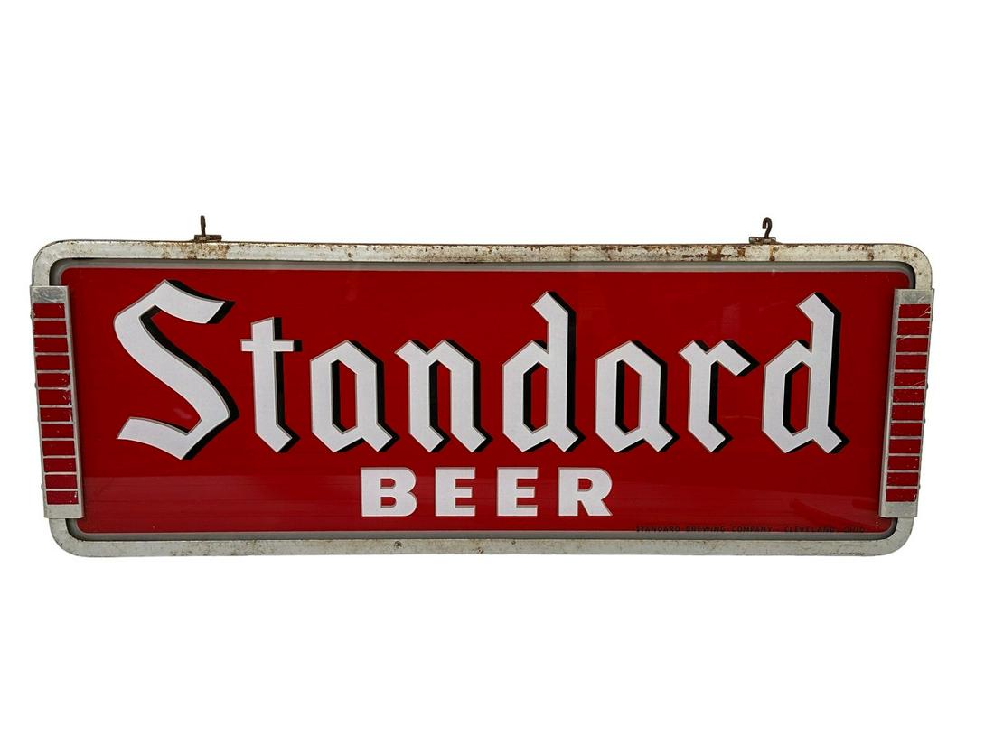 Standard Beer Double Sided Glass And Plastic Advertising Hanging Light ...