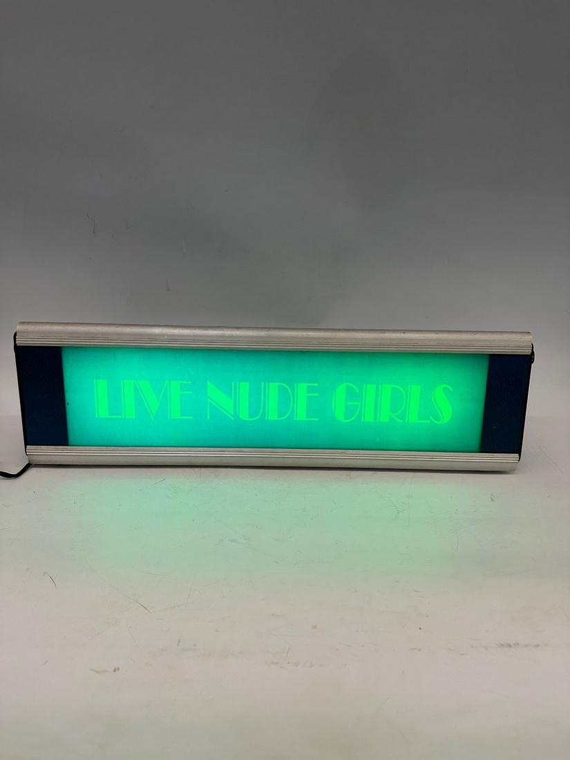 Live Nude Girls Light Up Advertising Sign Auction