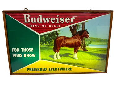 Budweiser Clydesdale Carousel Rotating Light Sign