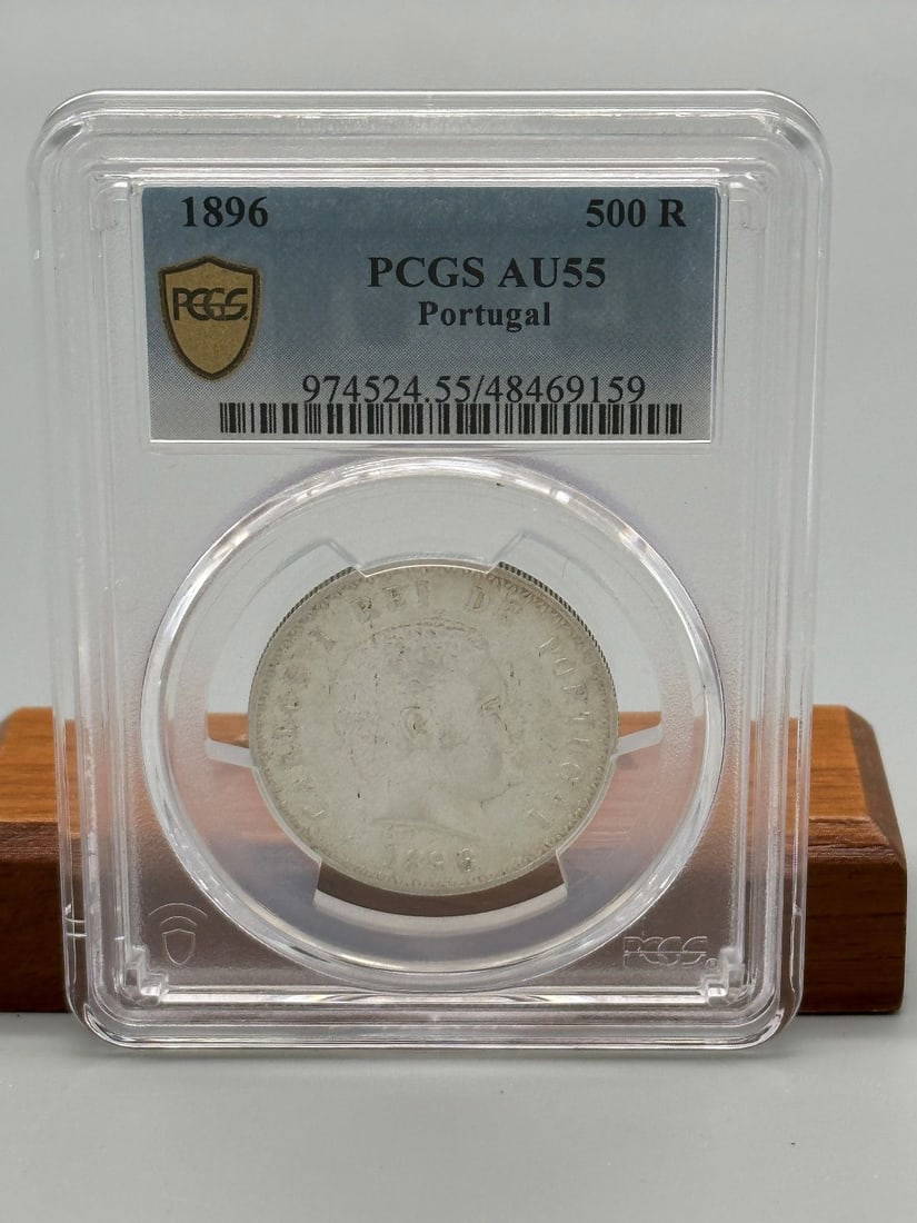 1896 Portugal 500 Reis Pcgs Au55 Auction