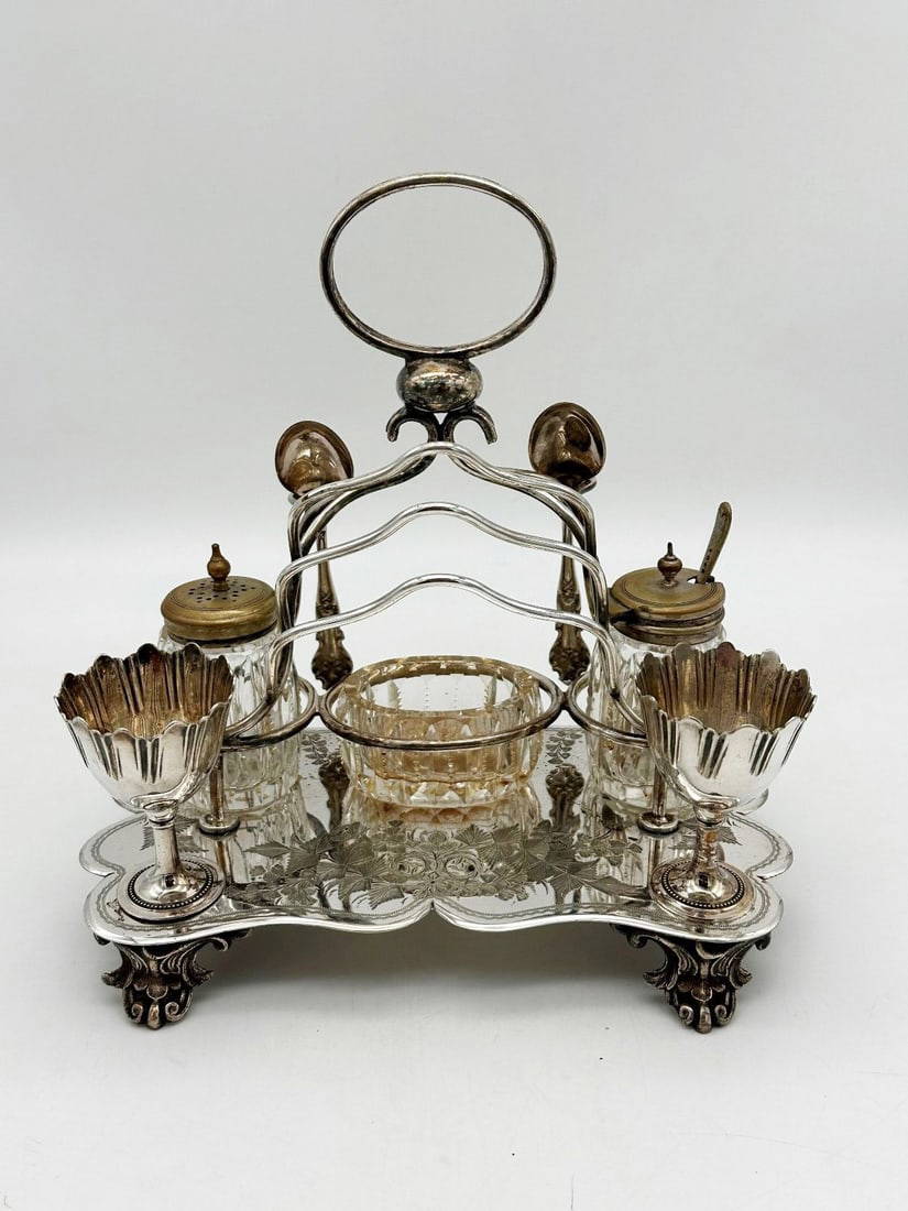 Quadruple Silver Plate Breakfast Caddy Figural Venture Slater Bros. Auction