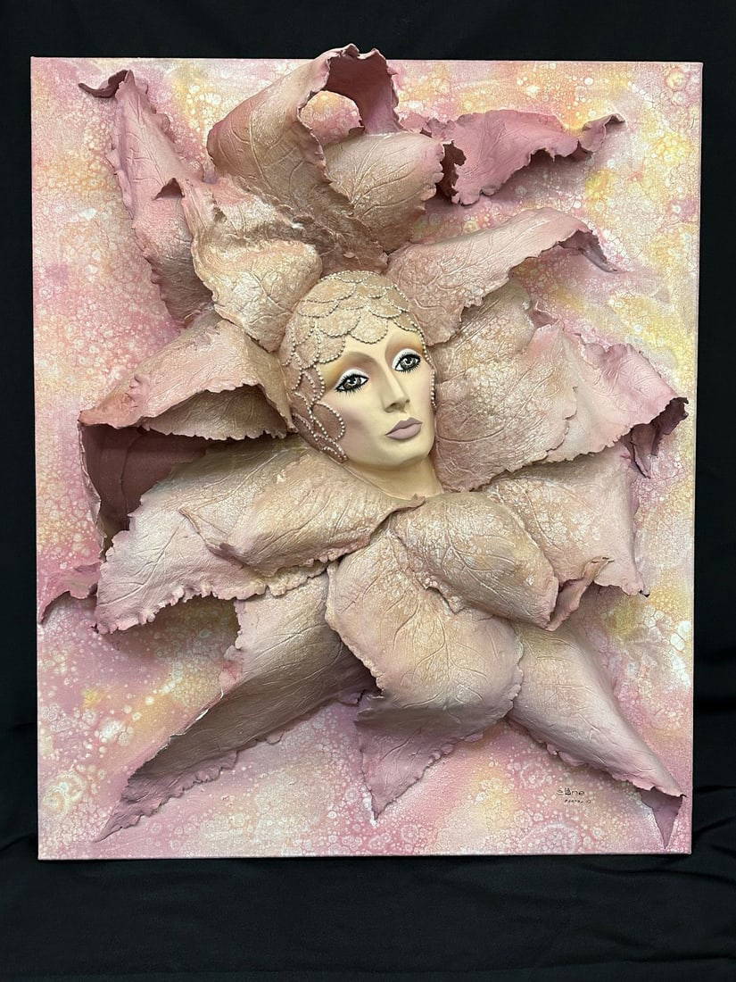 High Relief Mixed Media Art Piece Signed Elane #20792 Auction