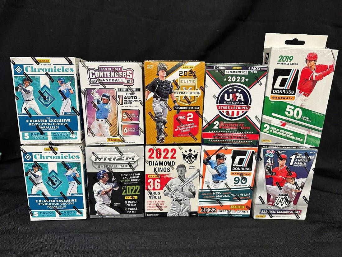(10) Factory Sealed Mlb Blaster Boxes: Mosaic, Panini, Chronicles ...