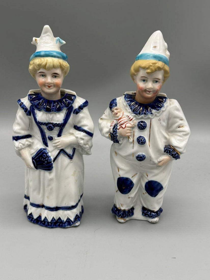 Pair Porcelain Child Clown Nodders Auction
