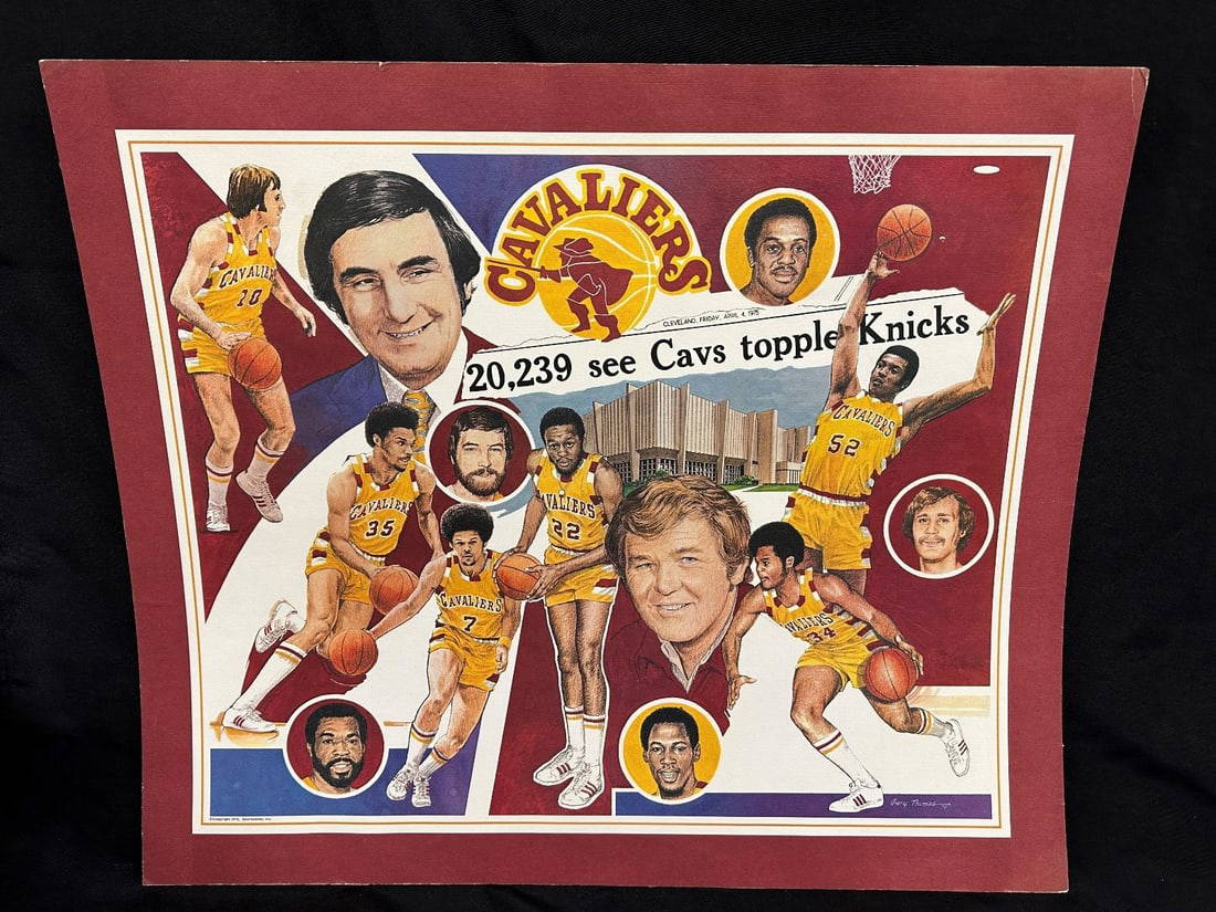 1975 Cleveland Cavaliers Poster Artwork By Gary Thomas Auction