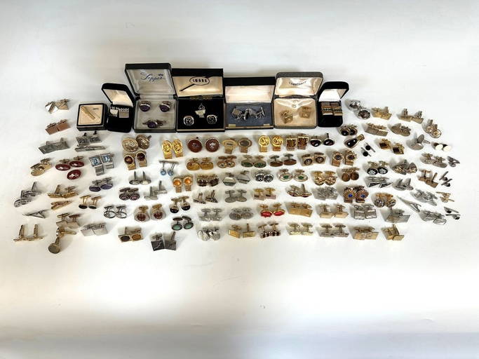 (91) Pairs Of Cufflinks And Tie Tacks Some Original Boxes
