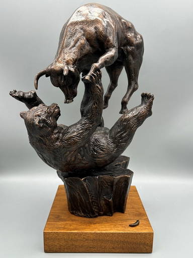 William Dean Kilpatrick Composite Over Metal Sculpture; Bull And Bear