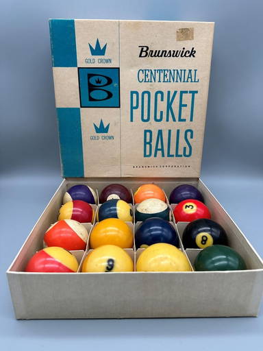Brunswick Centennial Pocket Billiards Box With Other Billiards Balls