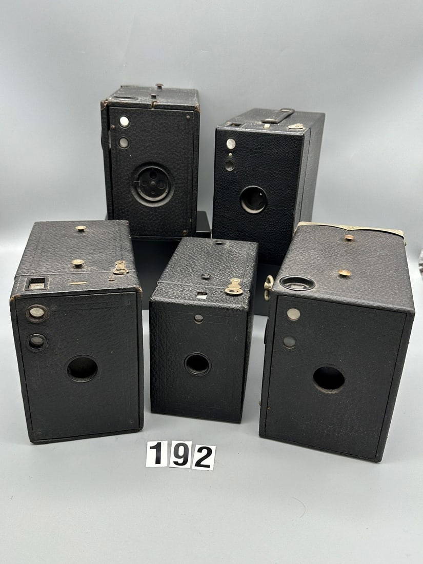 (5) Vintage Black Box Cameras Auction